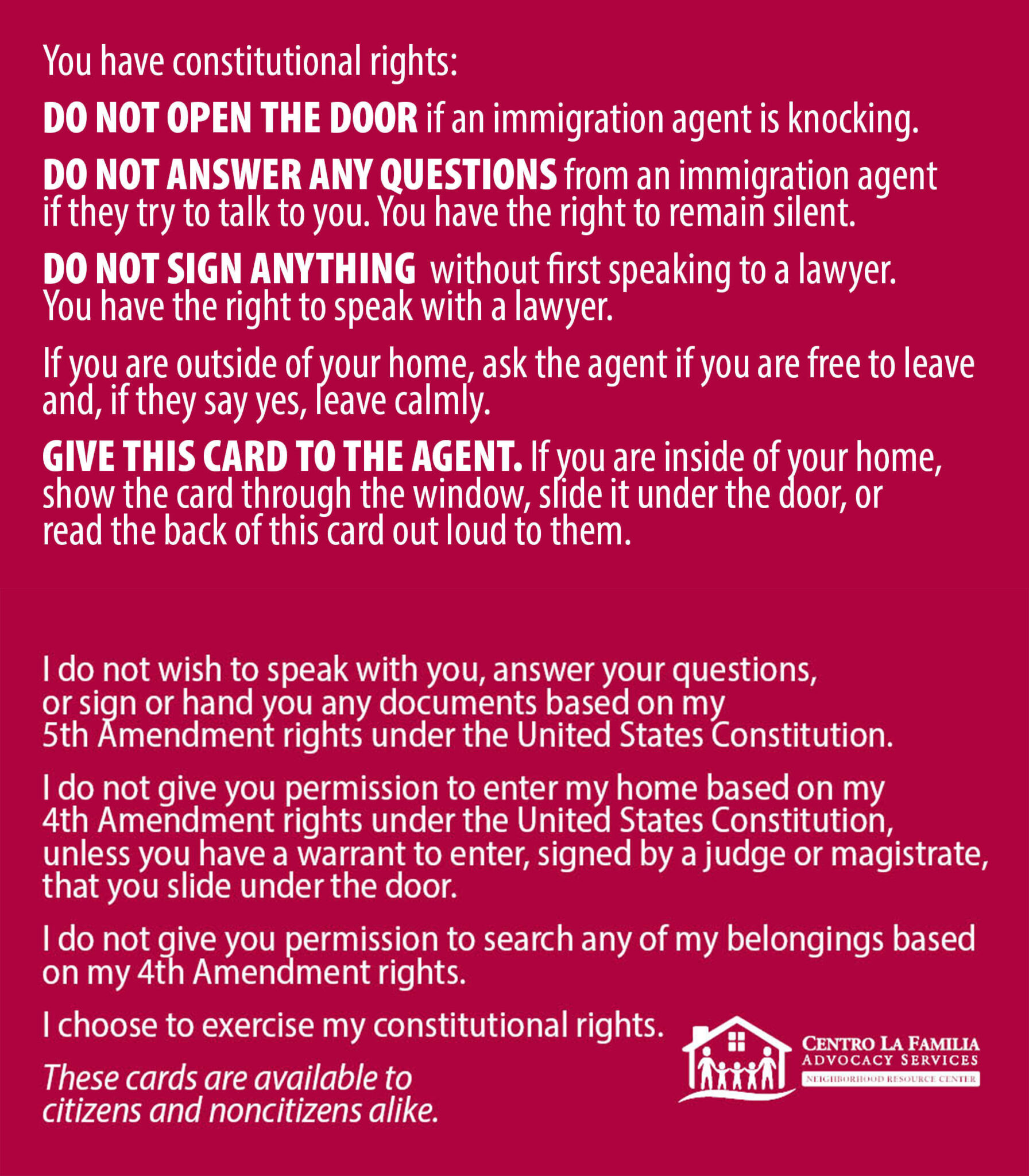 Access Our Know Your Rights Guides for Immigrants - Centro La Familia ...
